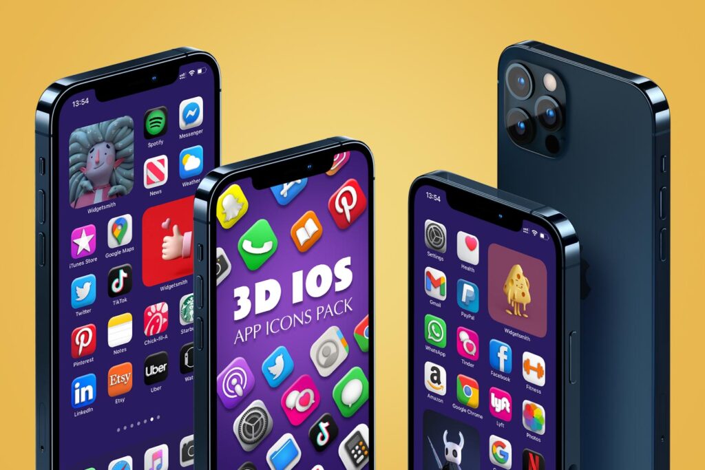Black 3D App Icons Free Download - Black App Icons Aesthetic for iOS 14