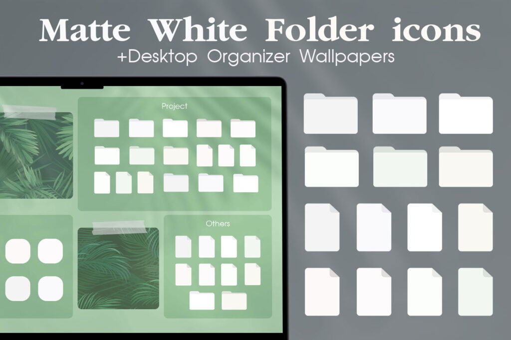 Beige Folder Icons Mac & Windows - Beige Desktop Organizer Wallpaper