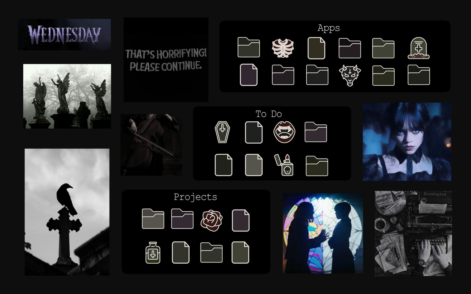 Wednesday Aesthetic Folder Icons for Mac & Windows - W-Clan