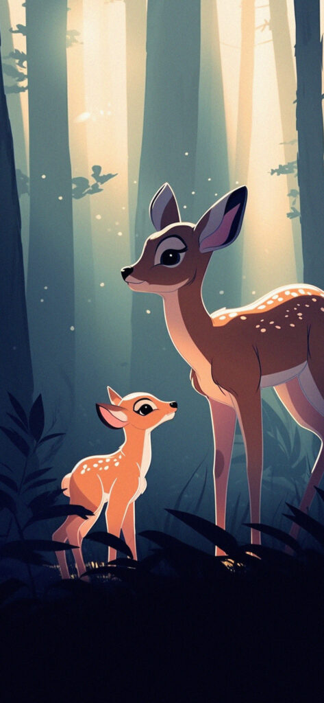 Disney Bambi Art Wallpapers Cute Bambi Wallpaper For Iphone 4k