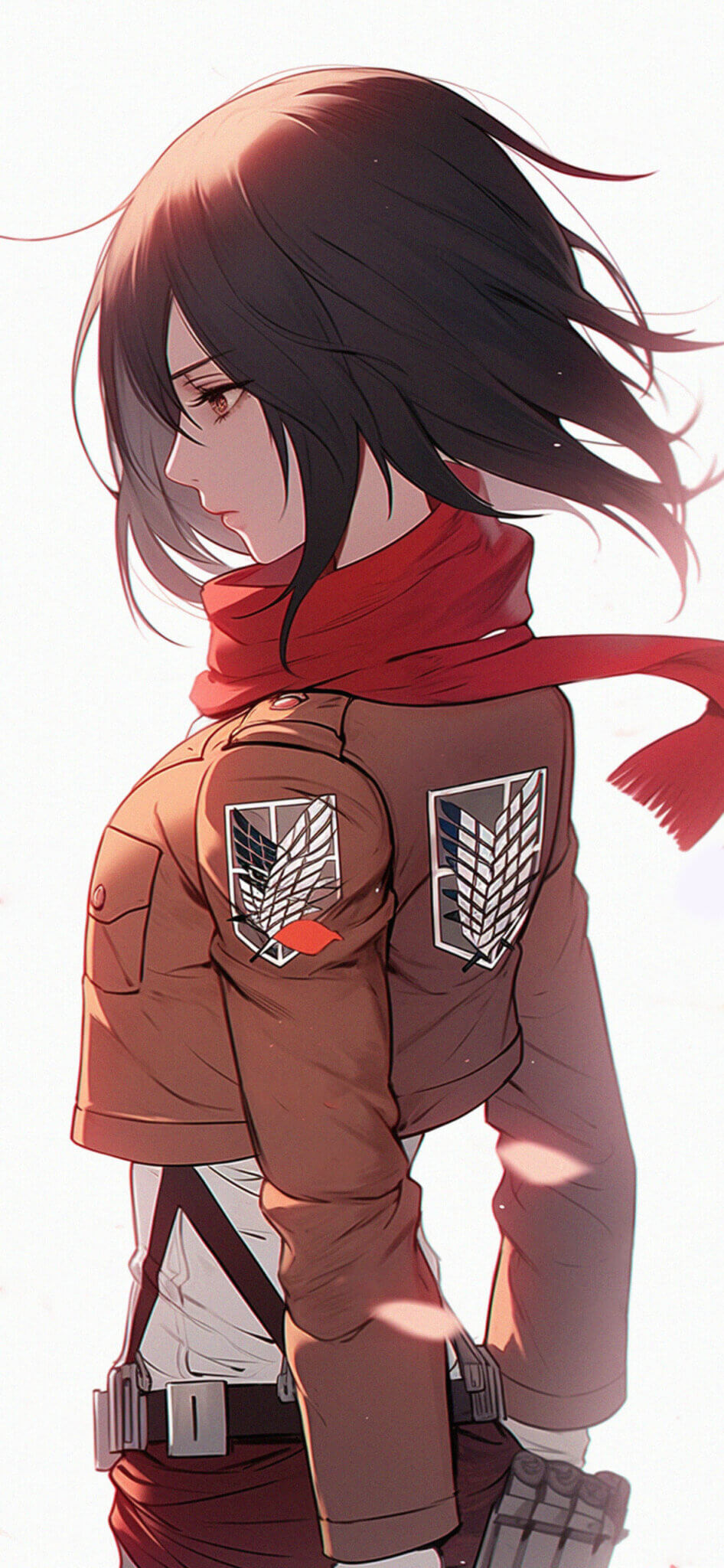 Attack on Titan Mikasa White Background Wallpapers - 4K Wallpaper