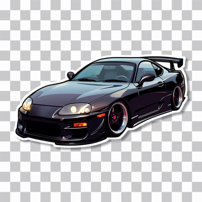 Free Black Toyota Supra Supercar Sticker - Toyota PNG Download