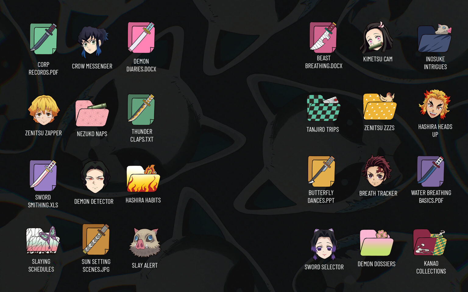 🗡️ Demon Slayer Folder Icons - Free Anime Windows & Mac Icons