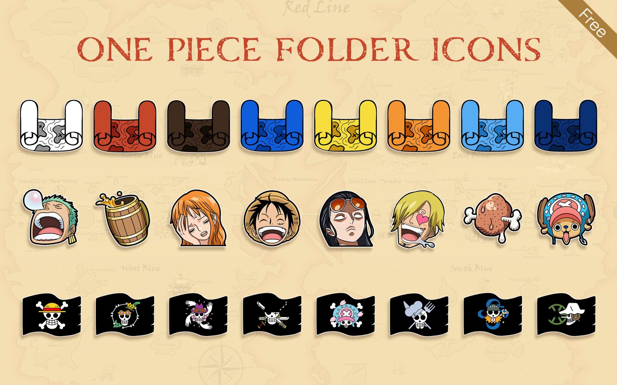 One Piece Folder Icons - Free Anime Windows & Mac Folder Icons