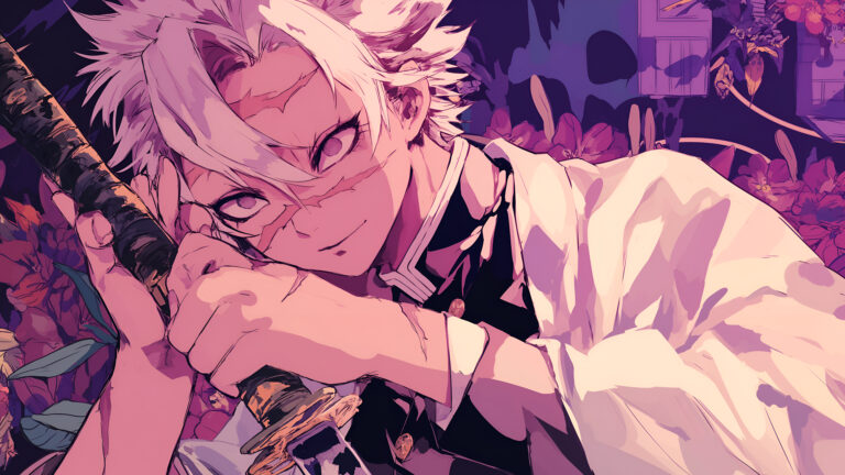 Free Shinobu Pink Flame Demon Slayer Desktop Wallpaper 4K