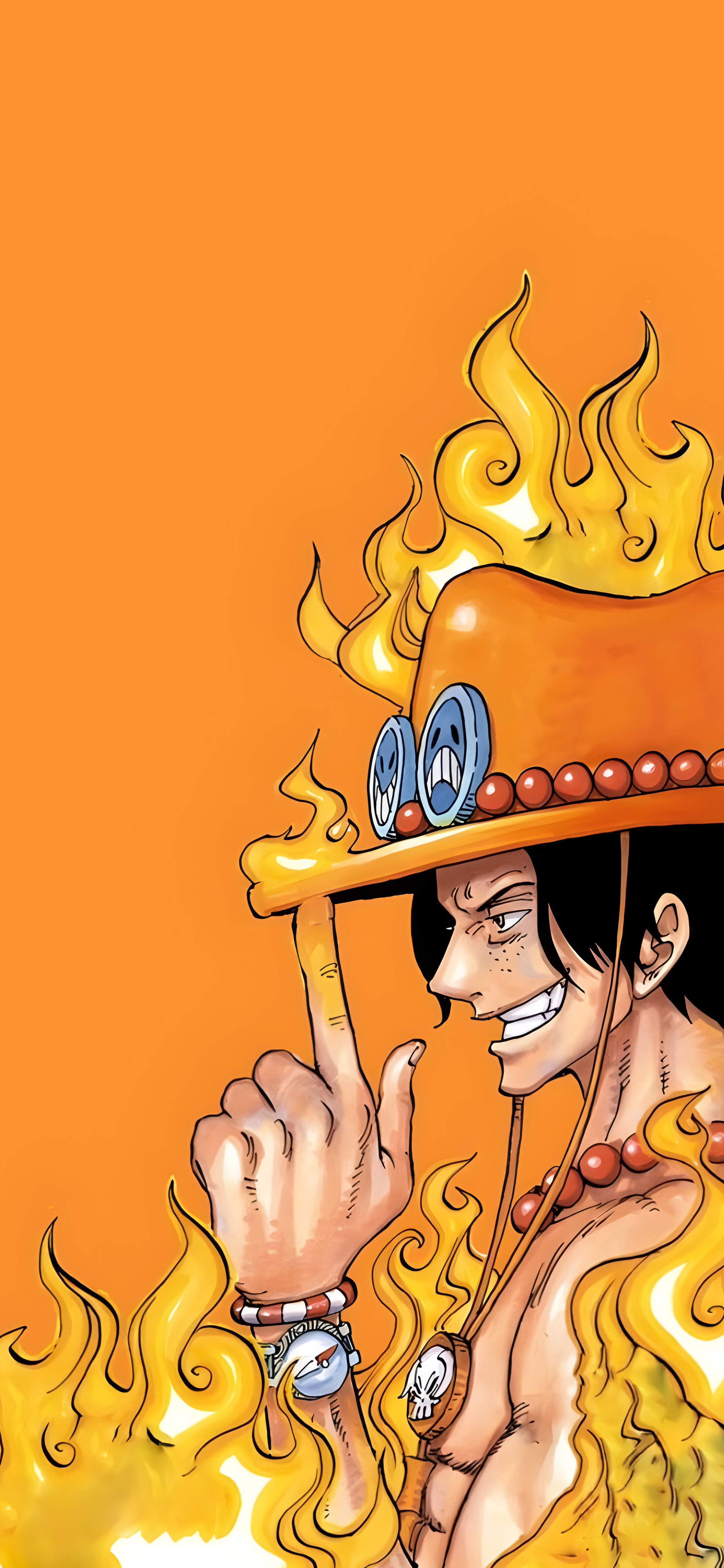 One Piece Ace Fire Wallpapers - Orange Aesthetic HD Wallpapers