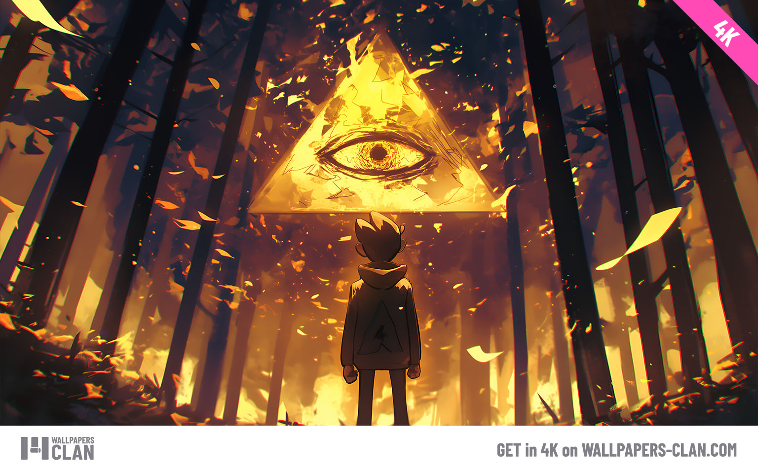 Gravity Falls Bill Cipher Ominous Eye Desktop Wallpaper - 4K