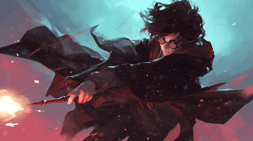 Harry Potter & Magic Wand GIF Desktop Wallpaper - GIF Wallpaper