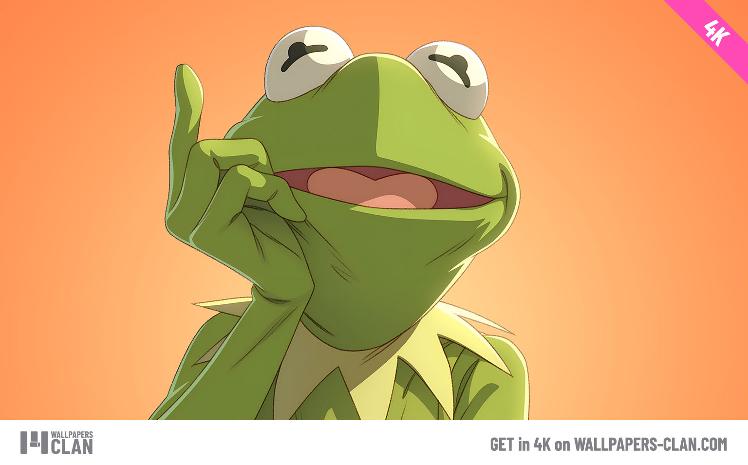 Kermit the Frog Orange Desktop Wallpaper - Download in HD & 4K