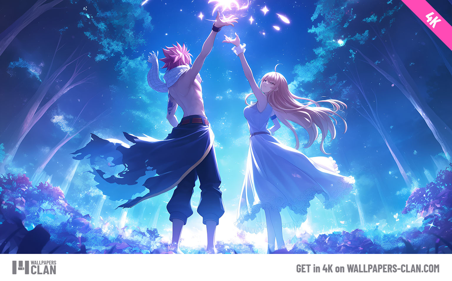Natsu and Lucy Magic Fairy Tail Desktop Wallpaper - Download 4K