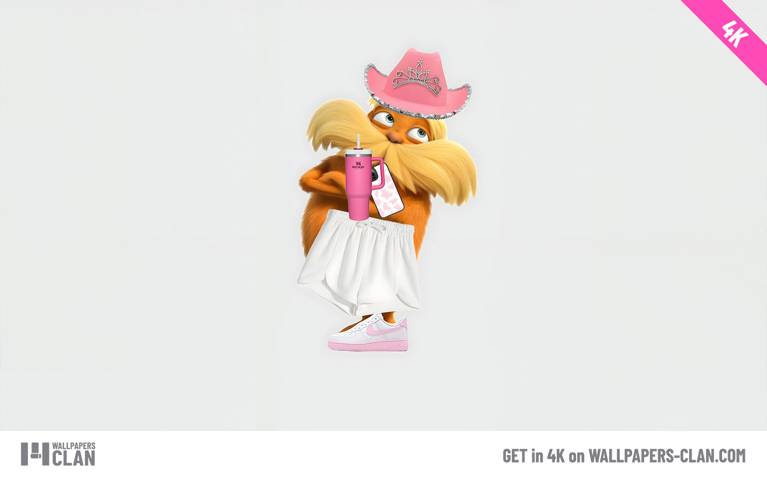 Preppy Lorax Pink Cowboy Hat Desktop Wallpaper - Download in 4K