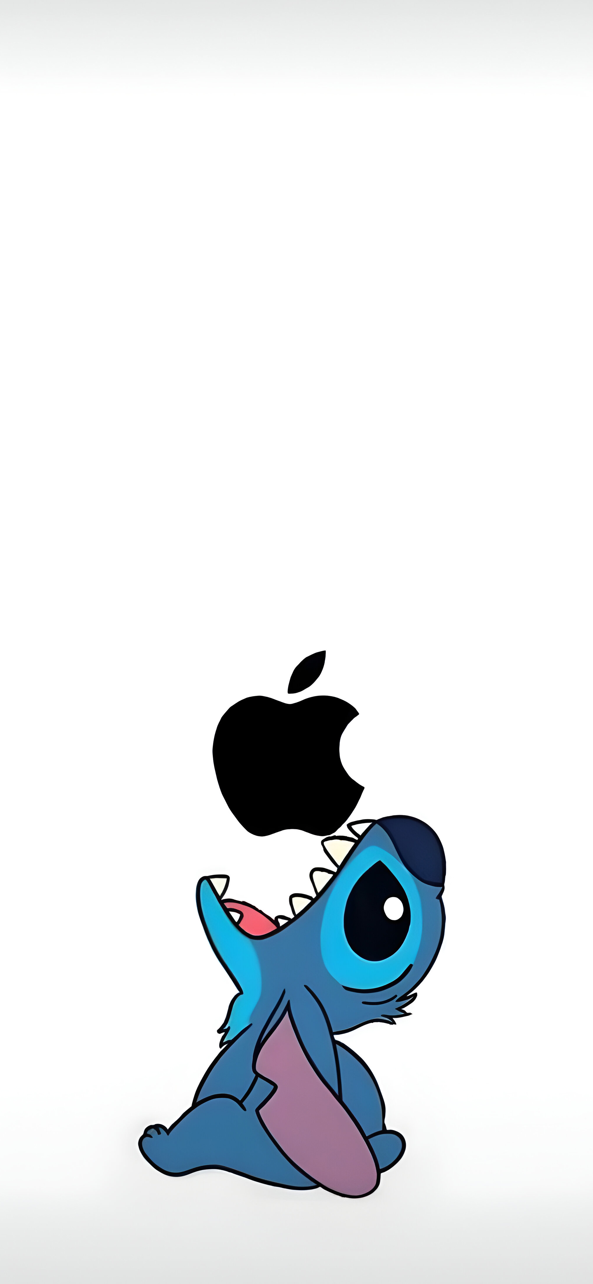 Stitch Eating Apple Logo Wallpapers - Cute Disney HD Wallpapers