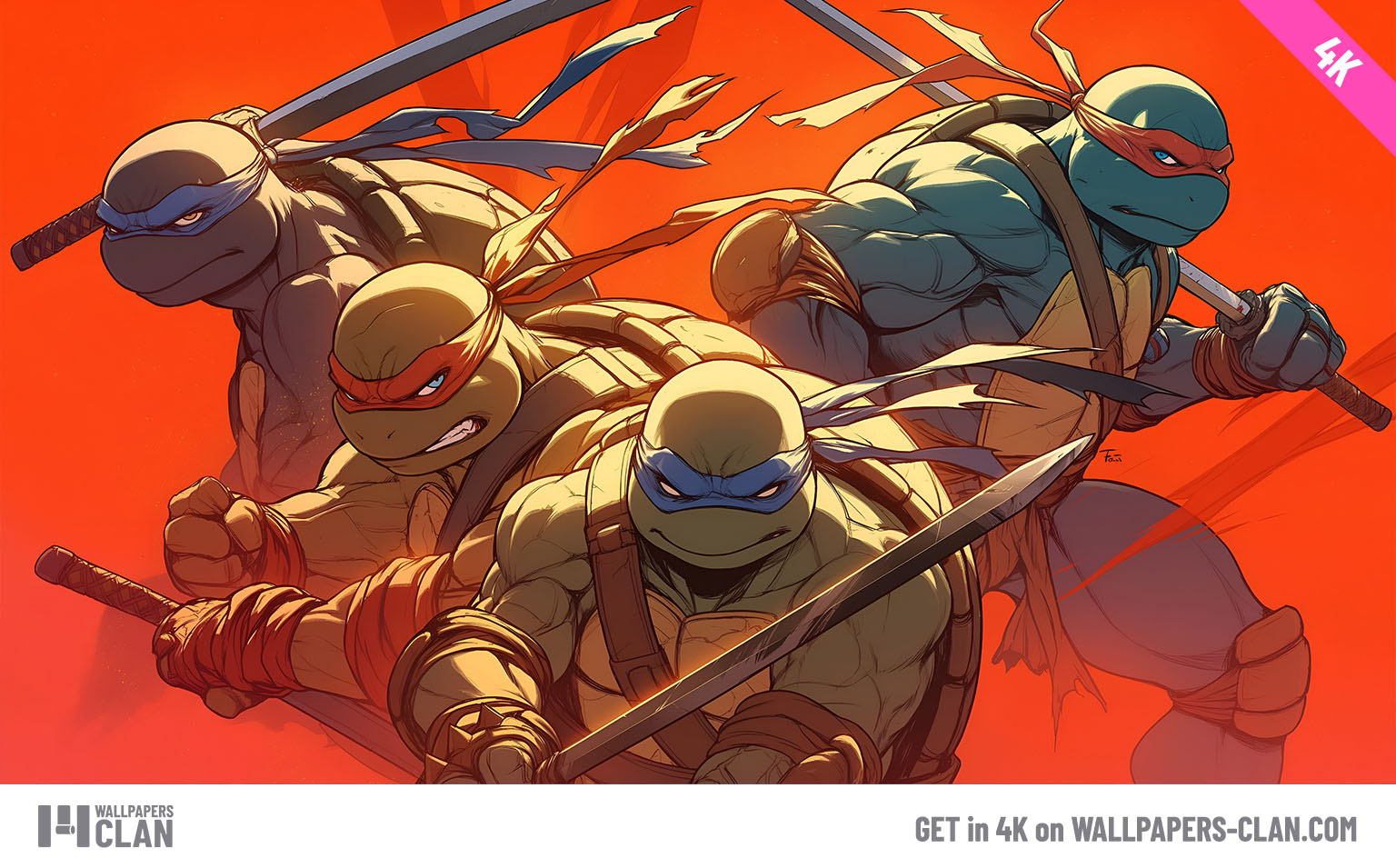 TMNT Epic Team Red Background Wallpaper - Download in 4K