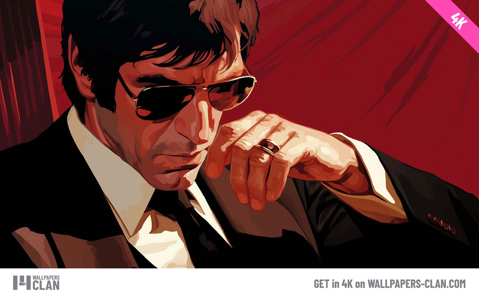 Aesthetic Scarface Red Desktop Wallpaper - Scarface Wallpaper 4K