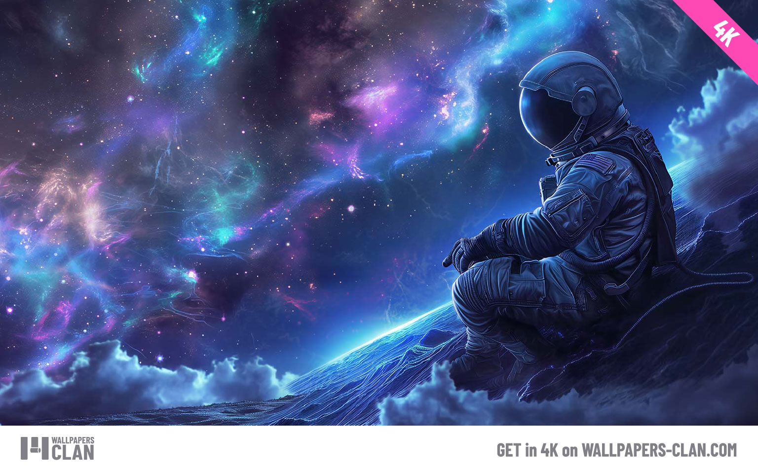 Astronaut Observes the Vastness of Space Desktop Wallpaper HD