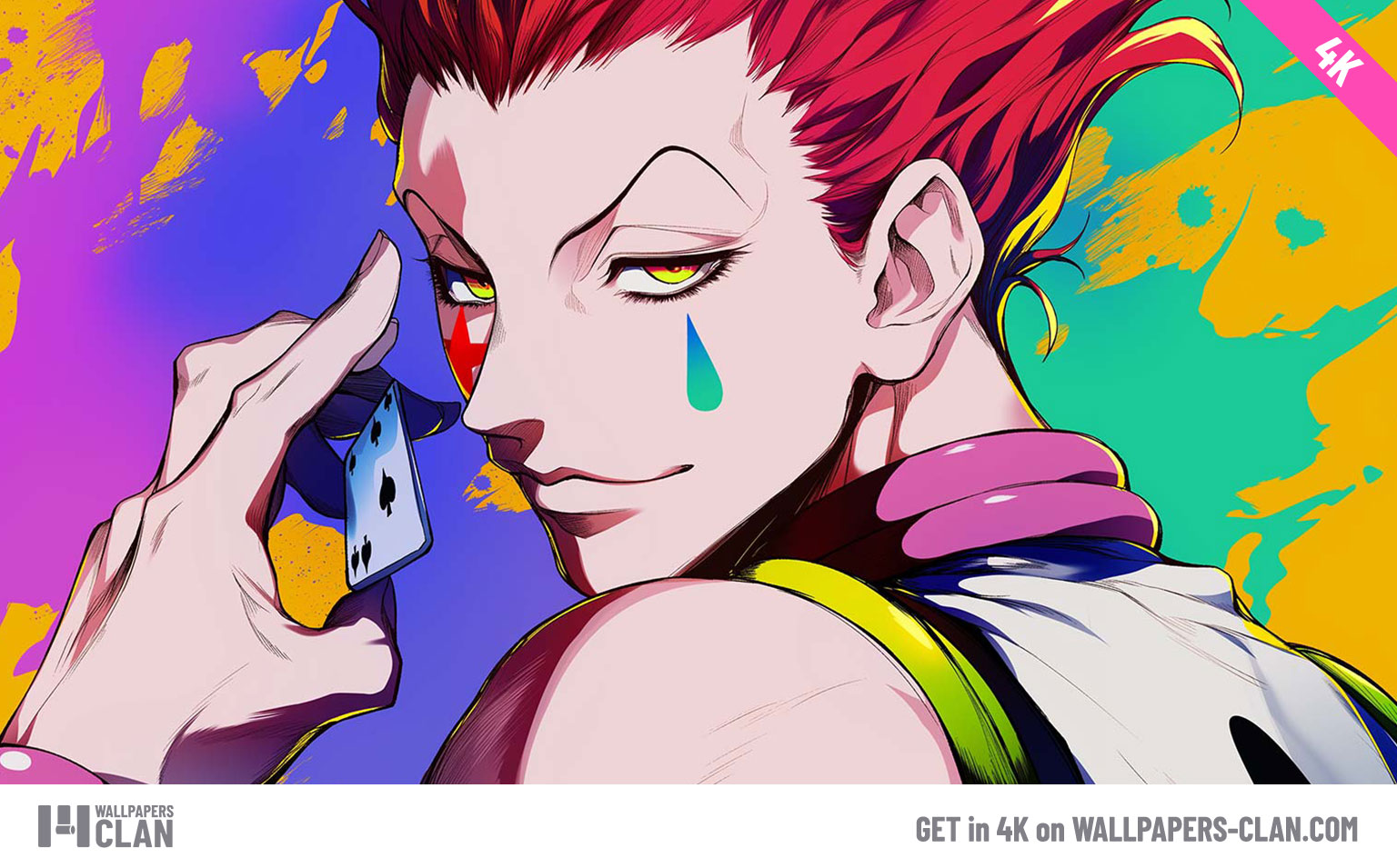 Hisoka Hunter x Hunter Playing Cards Desktop Wallpaper in 4K