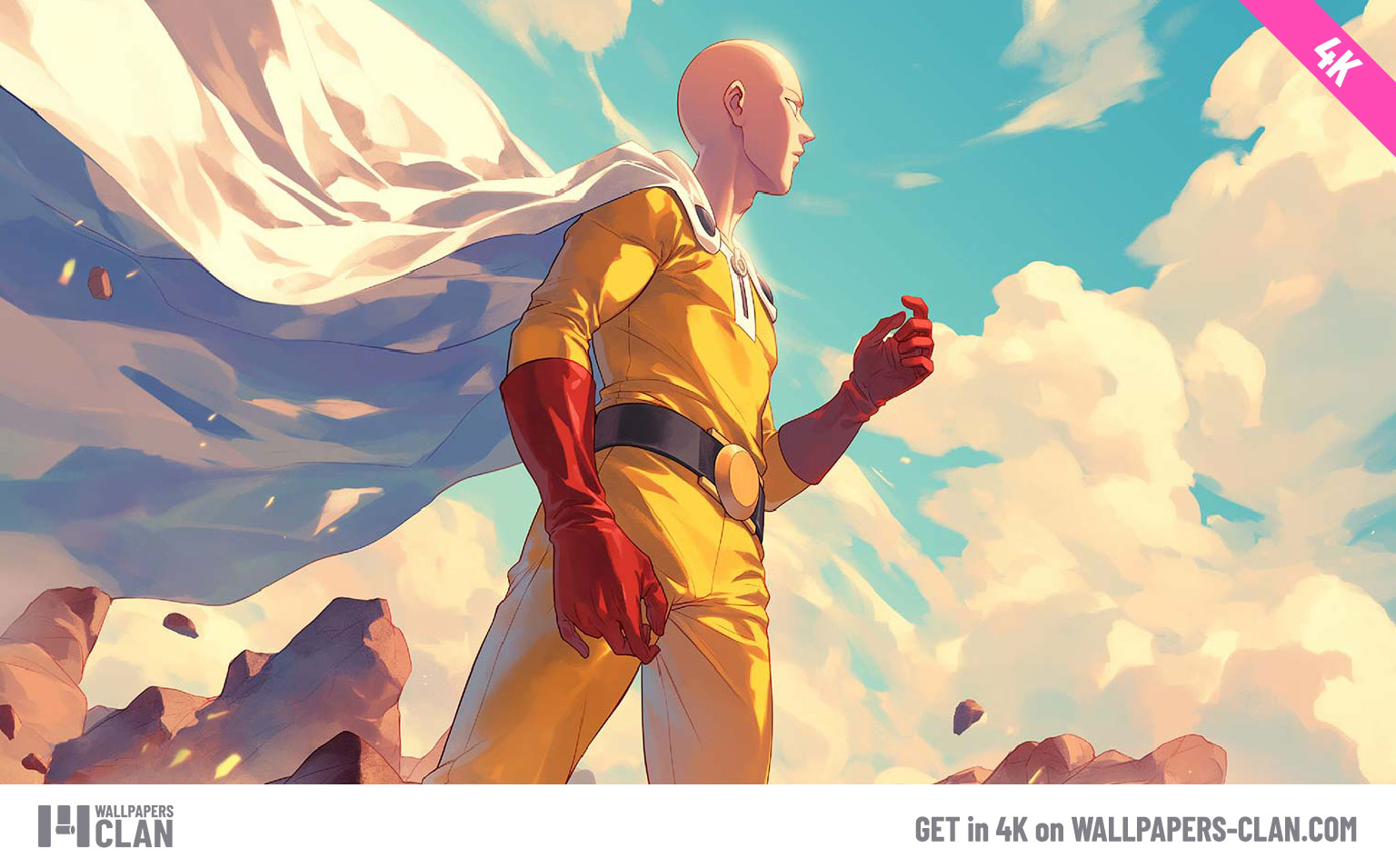 One Punch Man Saitama Heroic Stance Desktop Wallpaper HD