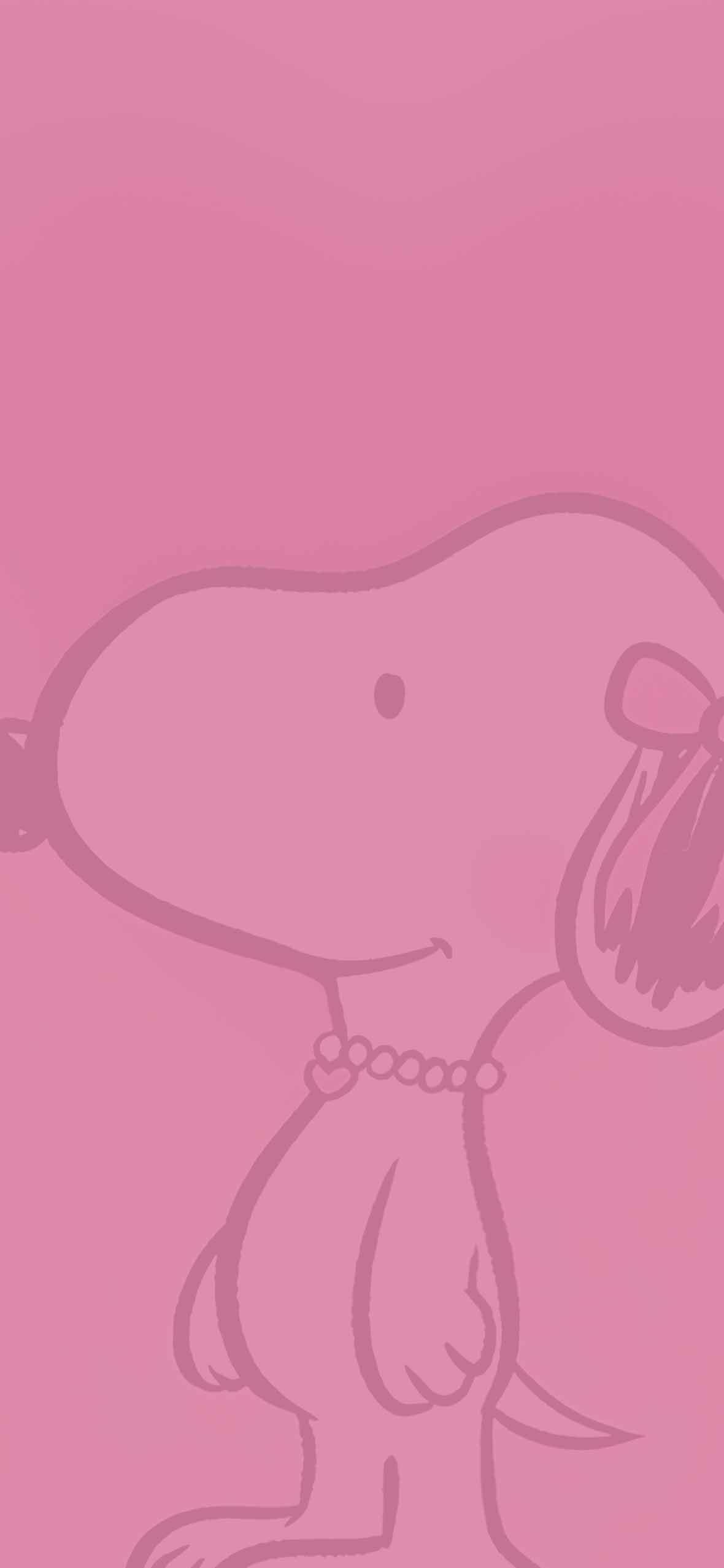 Snoopy Girl Pink Heart Cute Wallpapers - Cartoon Phone Wallpaper