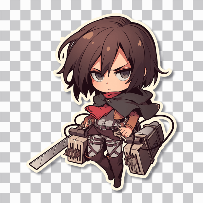 Attack on Titan Mikasa Ackerman Sticker - Anime PNG Sticker