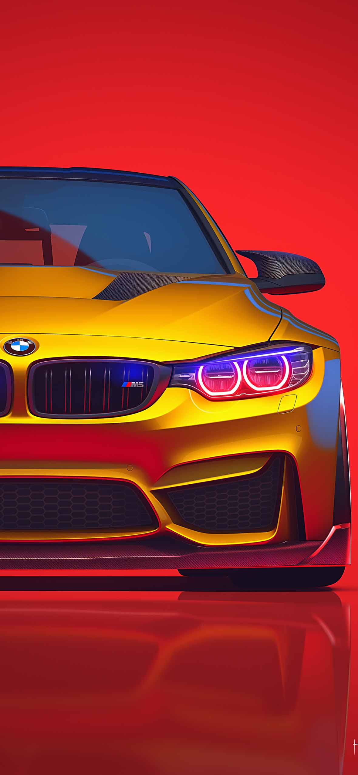 BMW M3 F80 Yellow Sportscar Wallpapers - Cool Phone Wallpapers