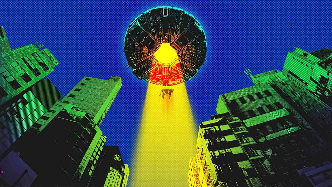 DanDaDan UFO Cow Abduction Wallpaper - Download in HD & 4K