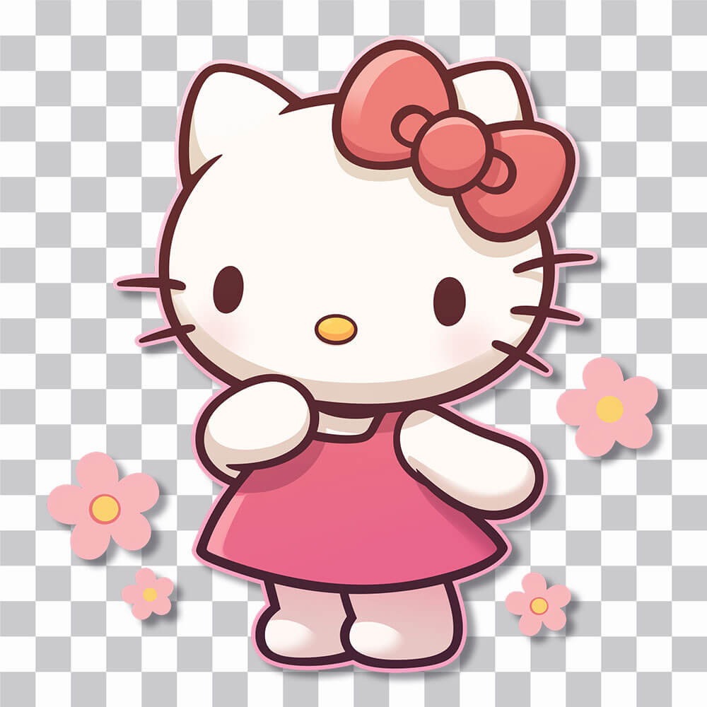 Hello Kitty Kawaii Pink Sticker - Free Hello Kitty PNG Download