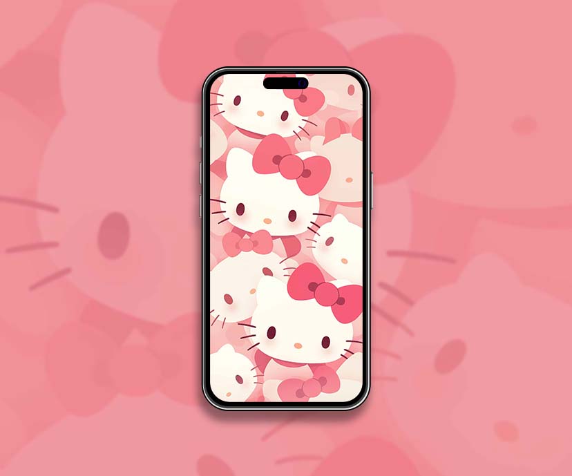 Hello Kitty Minimalist Pink Pattern Wallpapers - Sanrio Wallpapers
