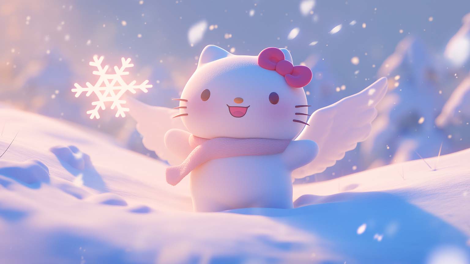 Fondo De Pantalla De Invierno De Hello Kitty