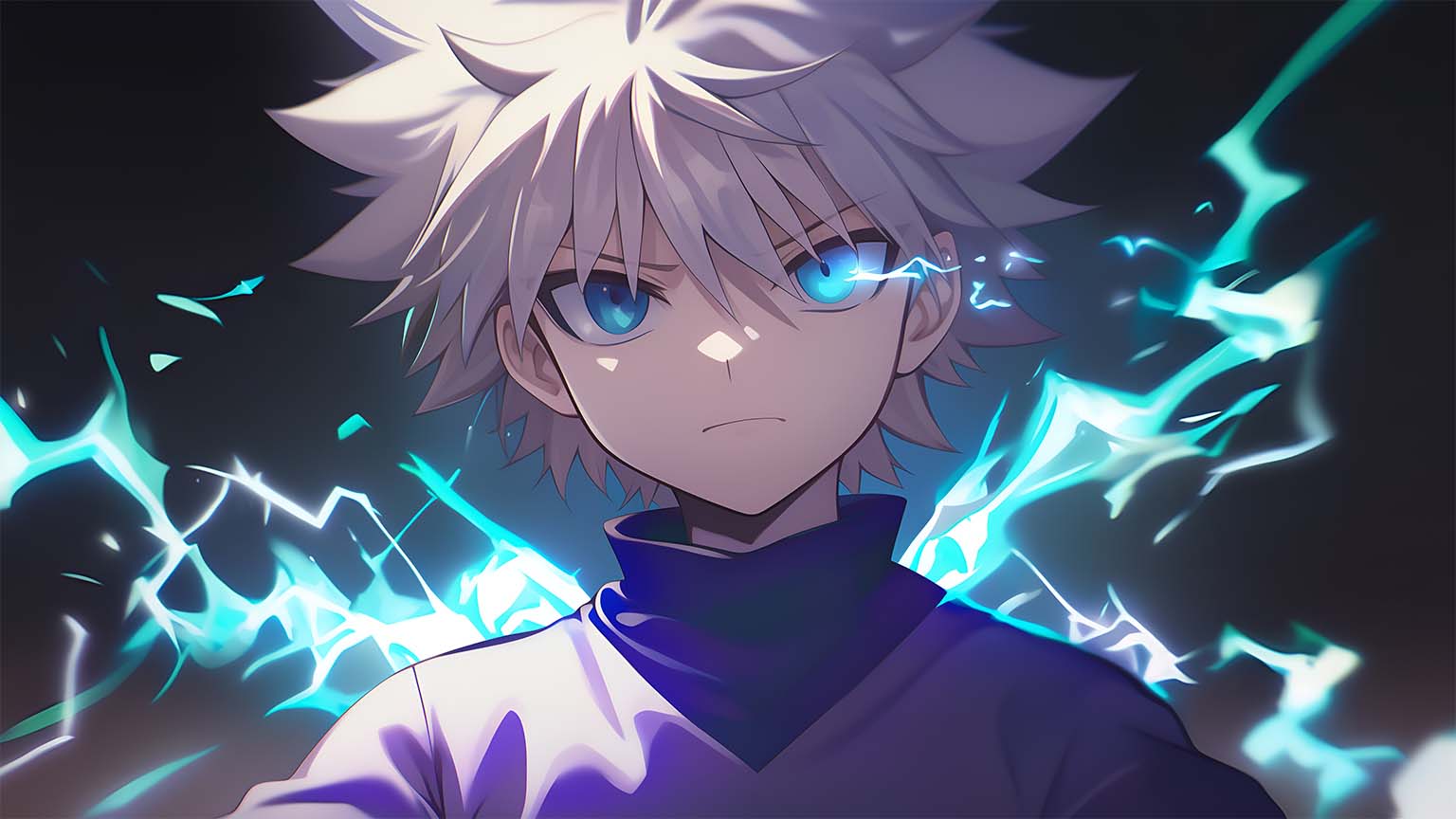Killua Zoldyck Electric Aura Desktop Wallpaper - Anime Wallpapers
