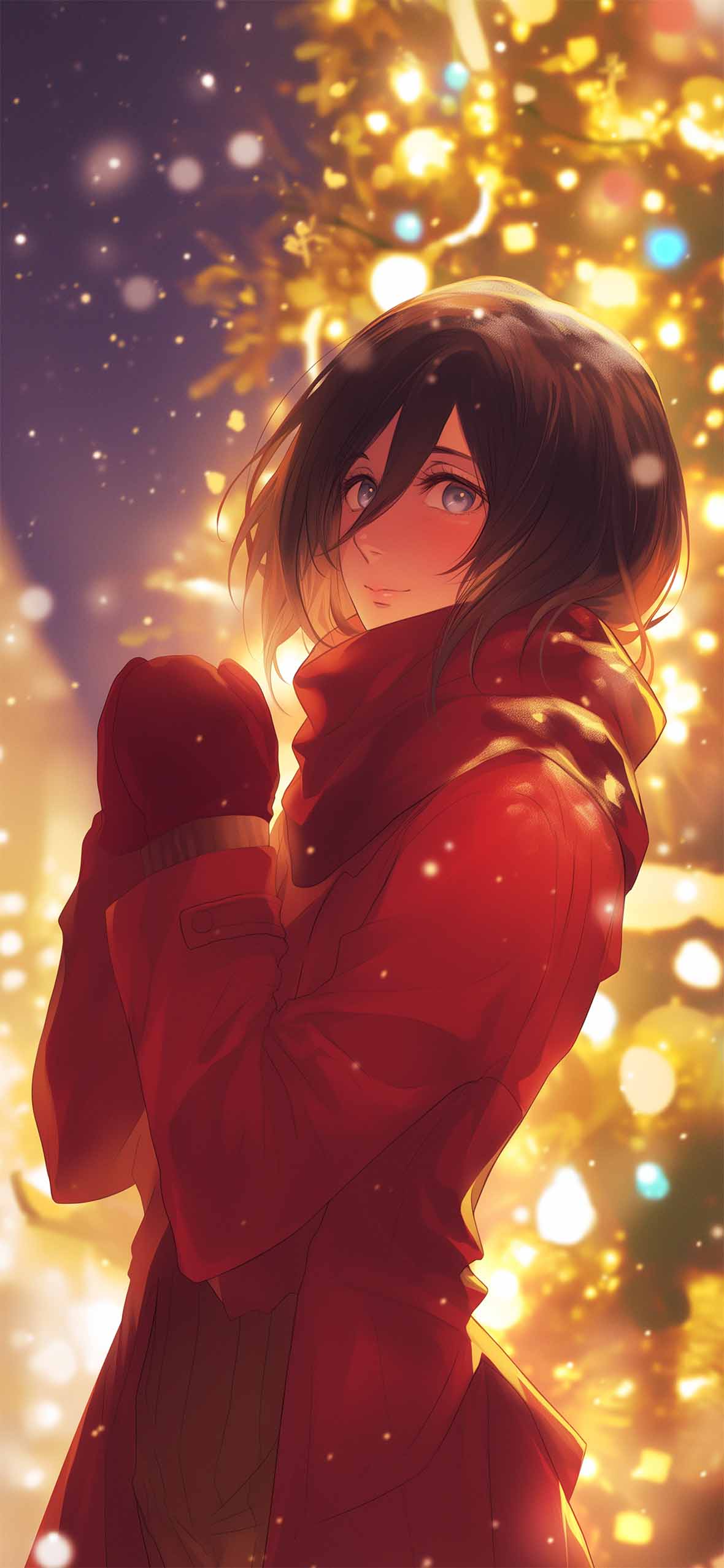 Mikasa Red Coat Christmas Tree Wallpapers - Cozy HD Wallpapers