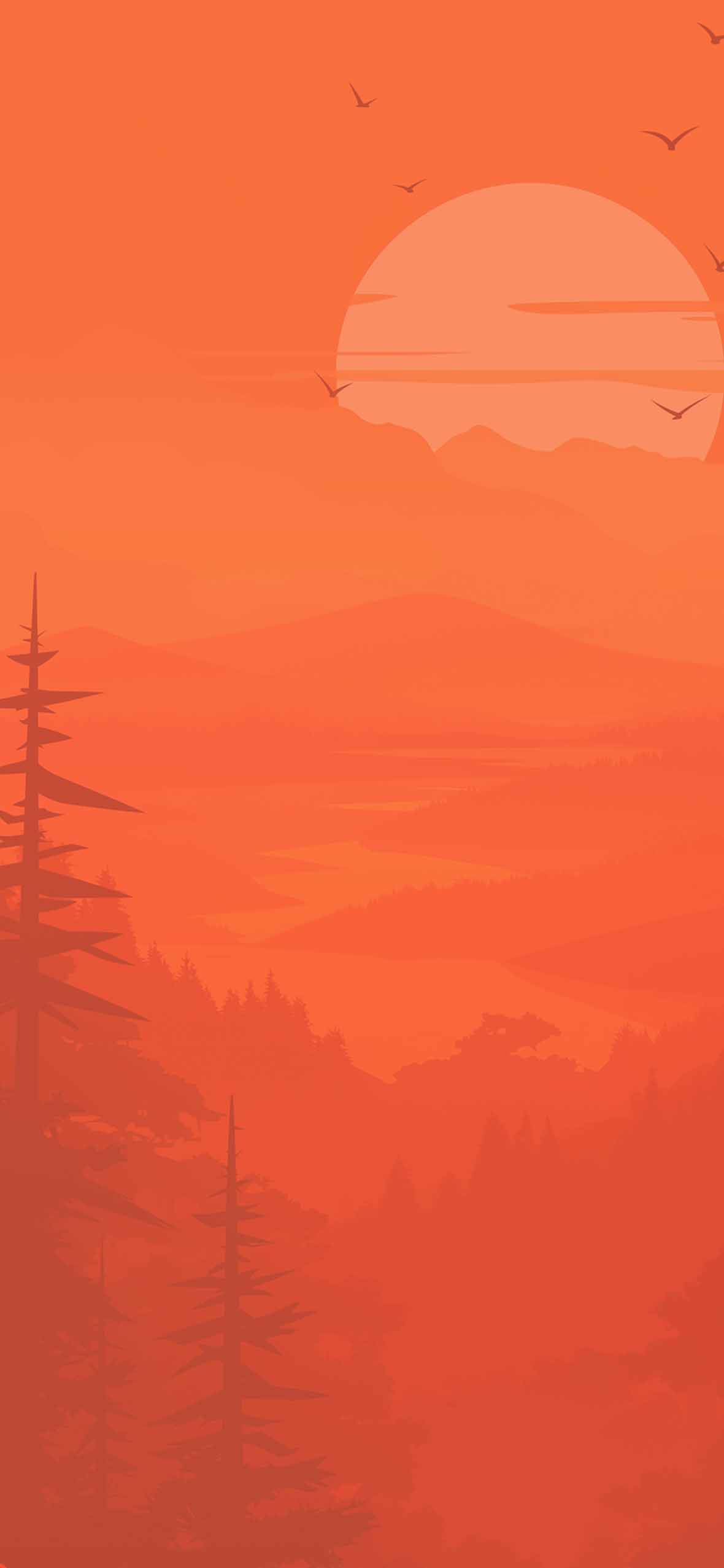 Minimal Orange Wallpaper Nature Foggy Forest Minimalist Wallpaper By