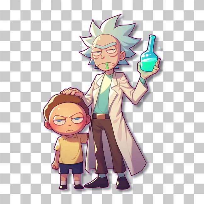 Rick and Morty Cool Green Sticker - Free Sticker PNG Download