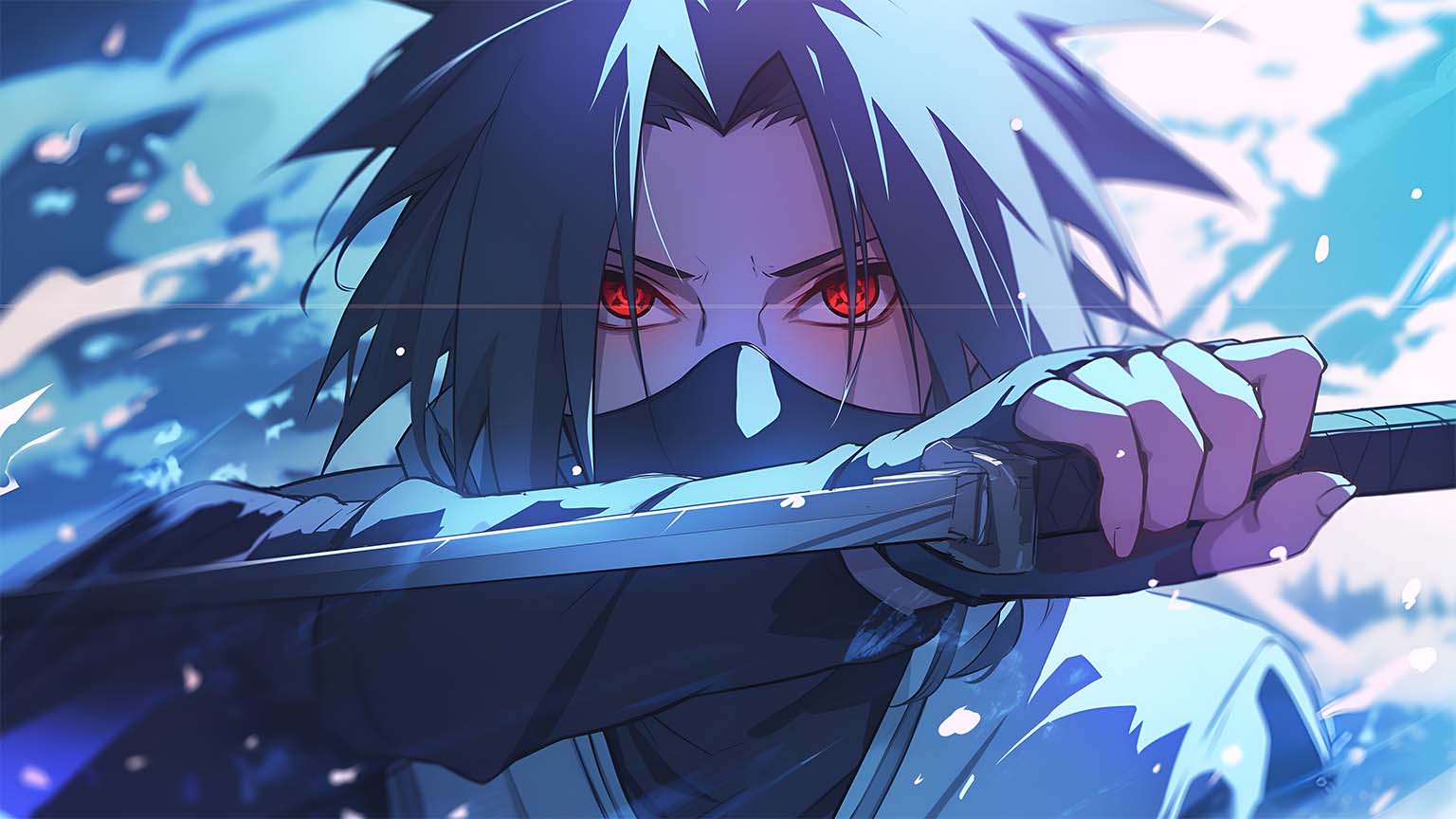 Sasuke Uchiha Sharingan Intensity Desktop Wallpaper - Anime Vibe
