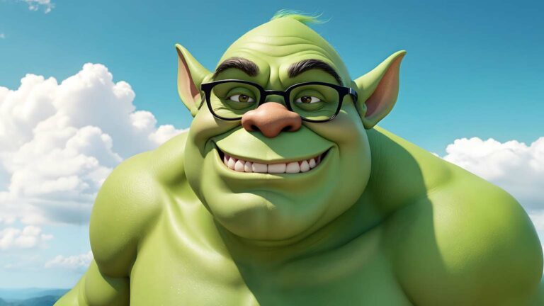 Shrek in Glasses Goofy Ahh Desktop Wallpaper - Shrek Wallpaper