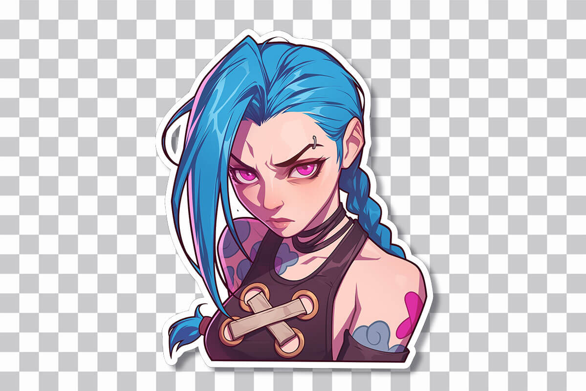 Arcane Crazy Jinx Sticker PNG Download - Free Jinx Sticker