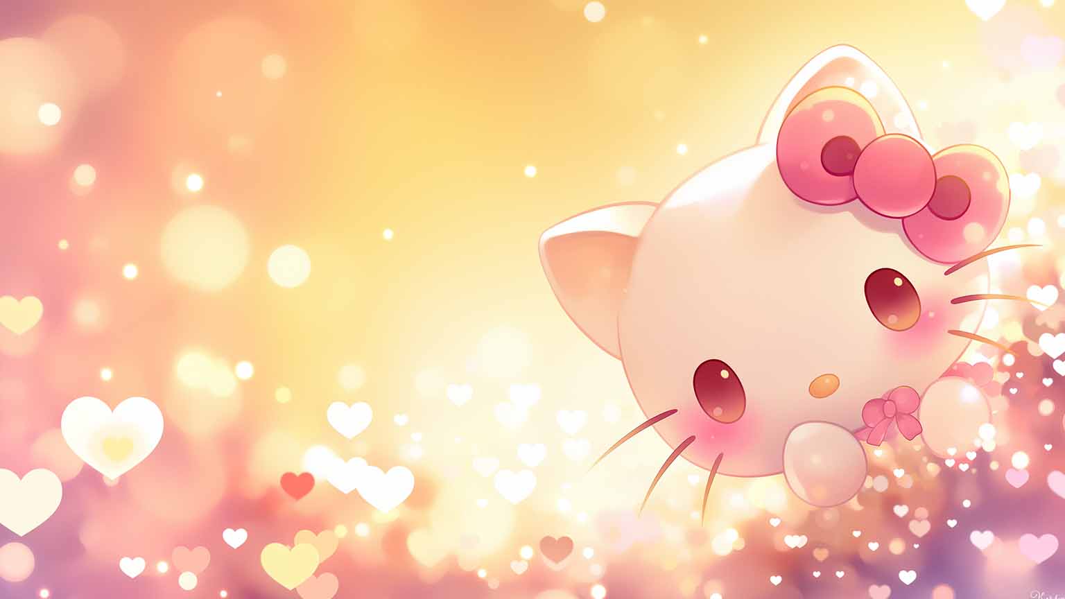 Hello Kitty Happy Cute Cat Desktop Wallpaper - Sanrio Wallpaper