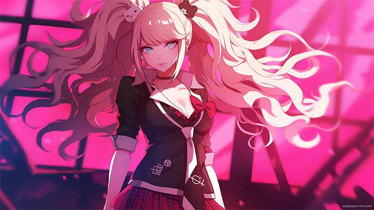 Junko Enoshima Danganronpa Pink 4K Wallpaper for Desktop 🎀