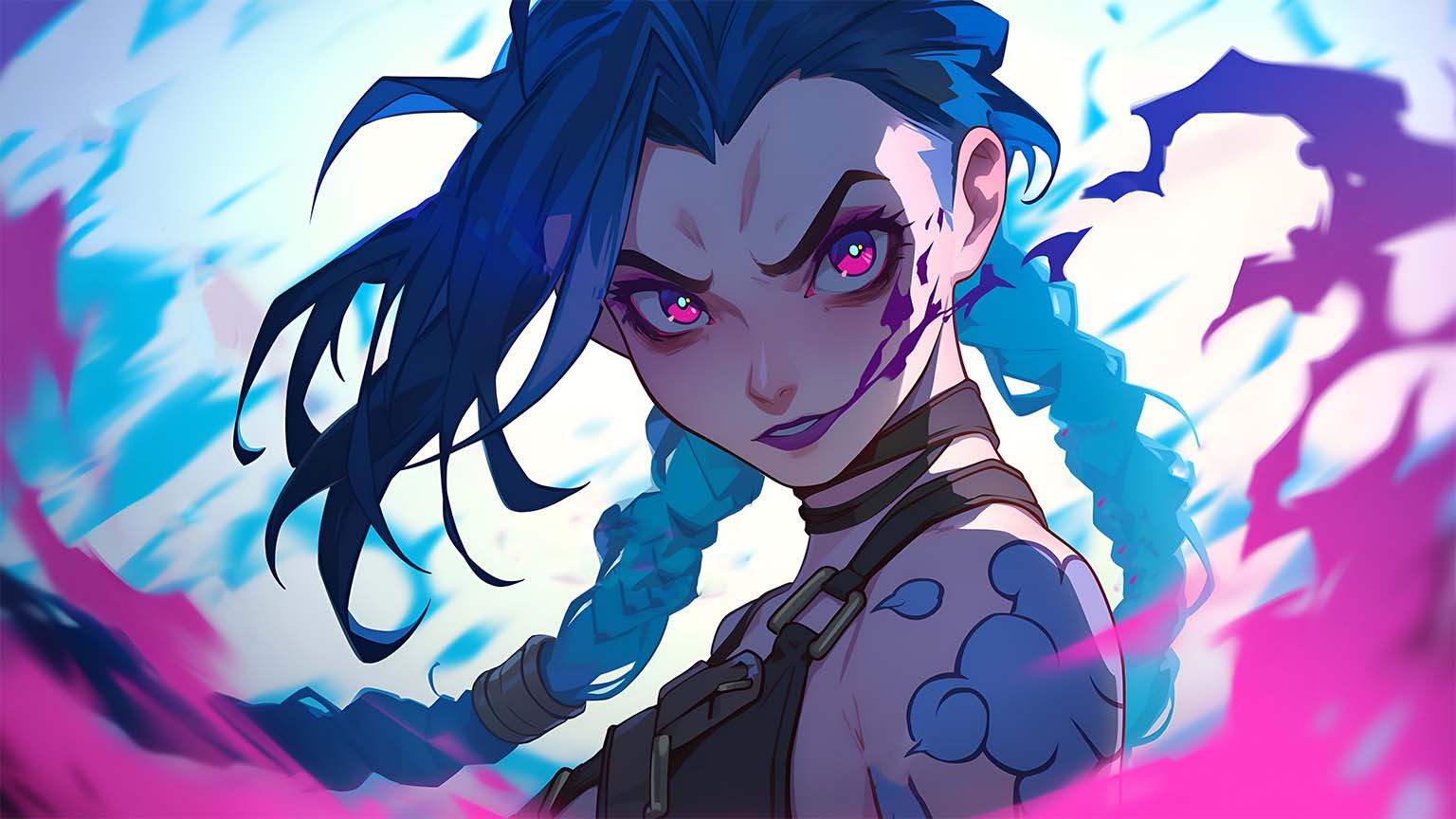 Arcane Jinx Pink Energy Desktop Wallpaper - Download in HD & 4K
