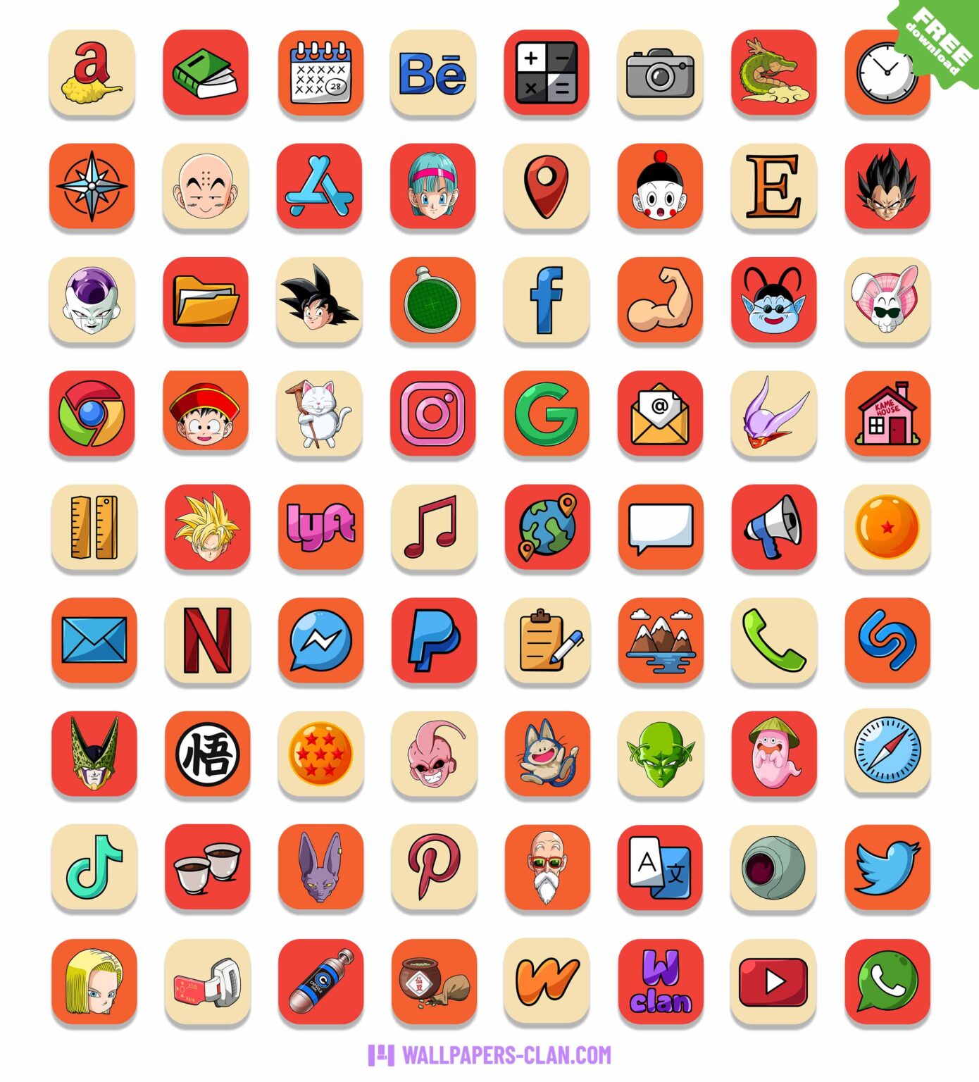 Dragon Ball Z App Icons - Free DBZ App Icons for iOS, Android 🐉💥