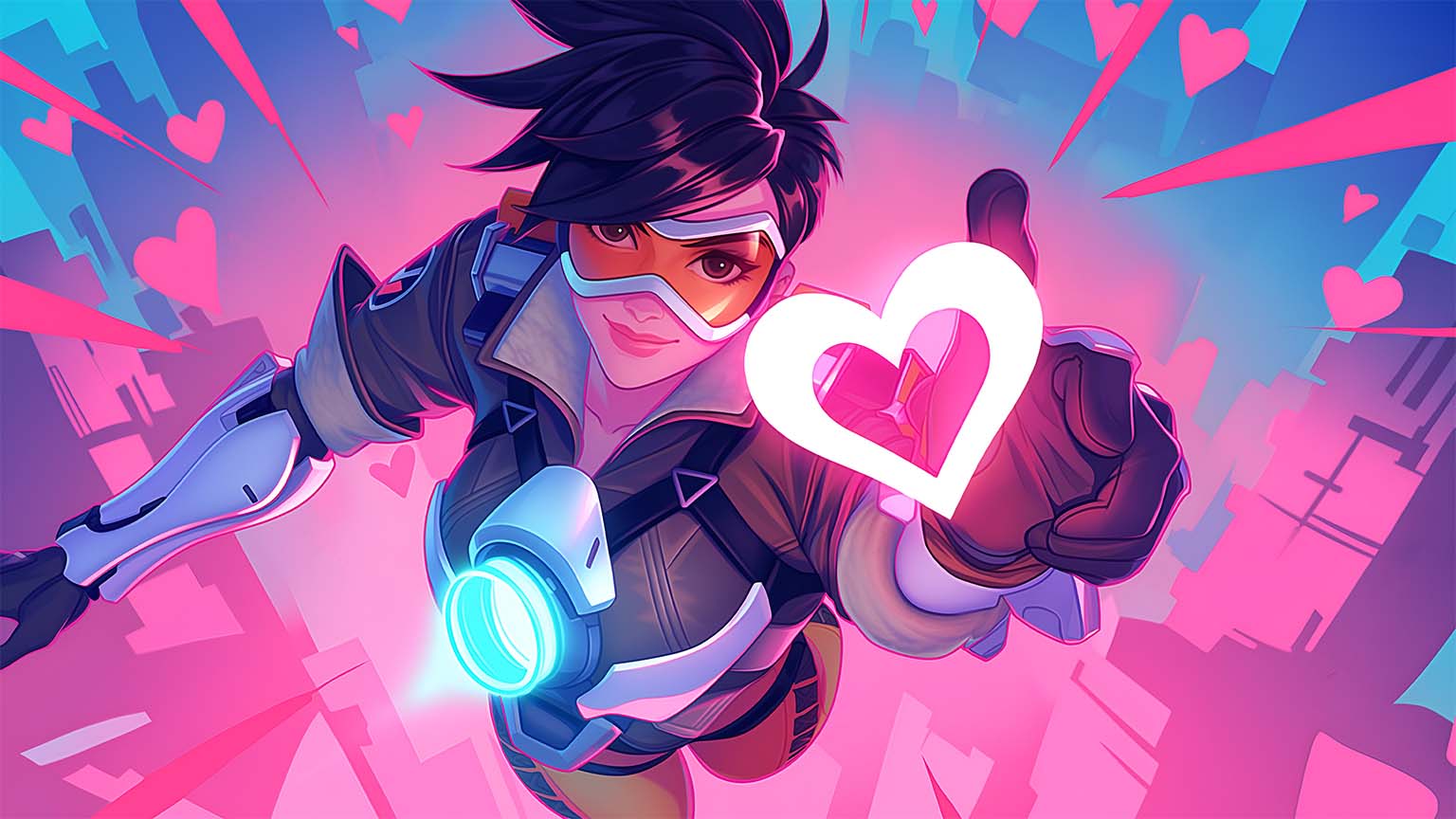 Tracer Overwatch Valentines Day Desktop Wallpaper - 4K Wallpaper