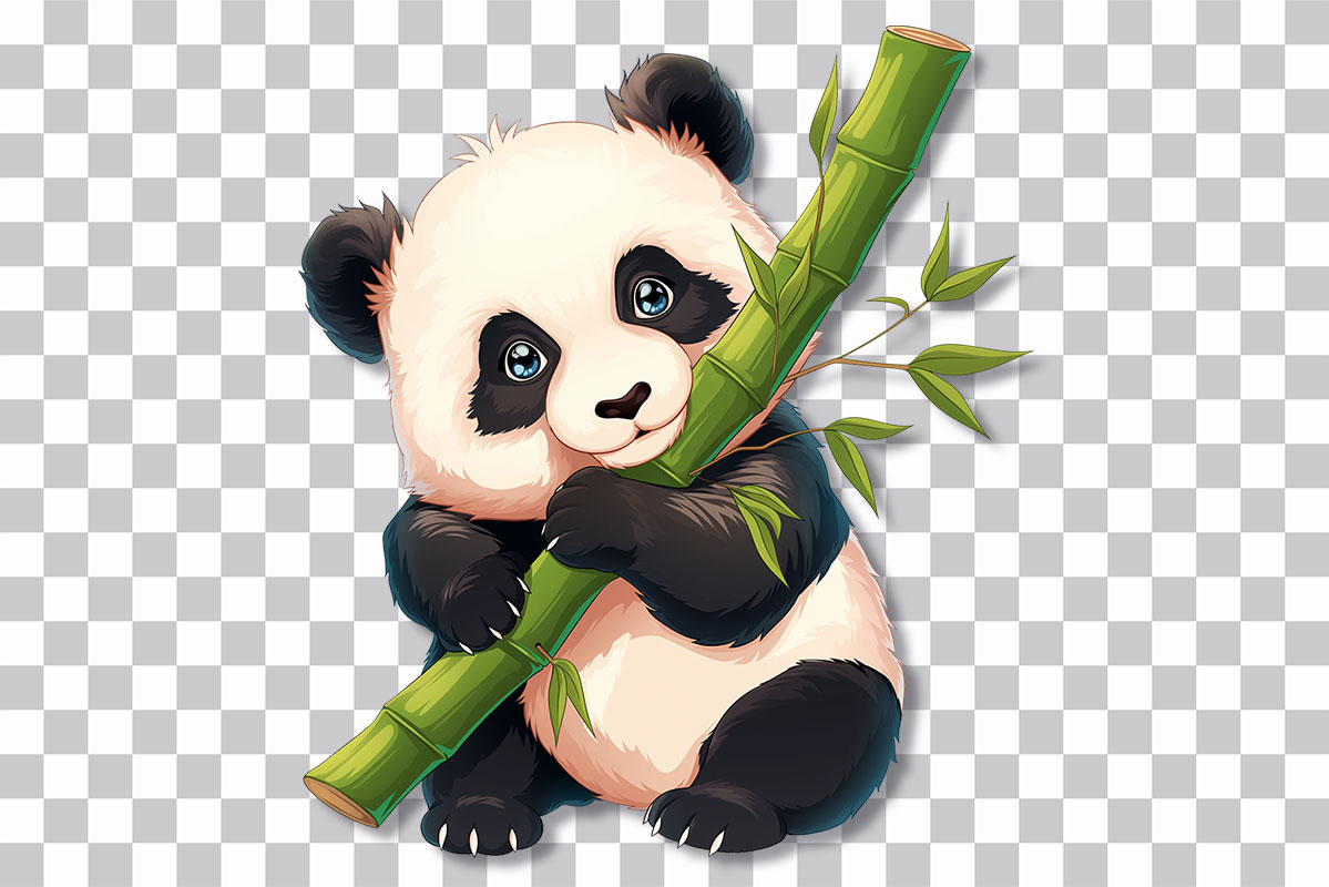 Adorable Panda Bamboo Clipart PNG – Free Download 🐼💚