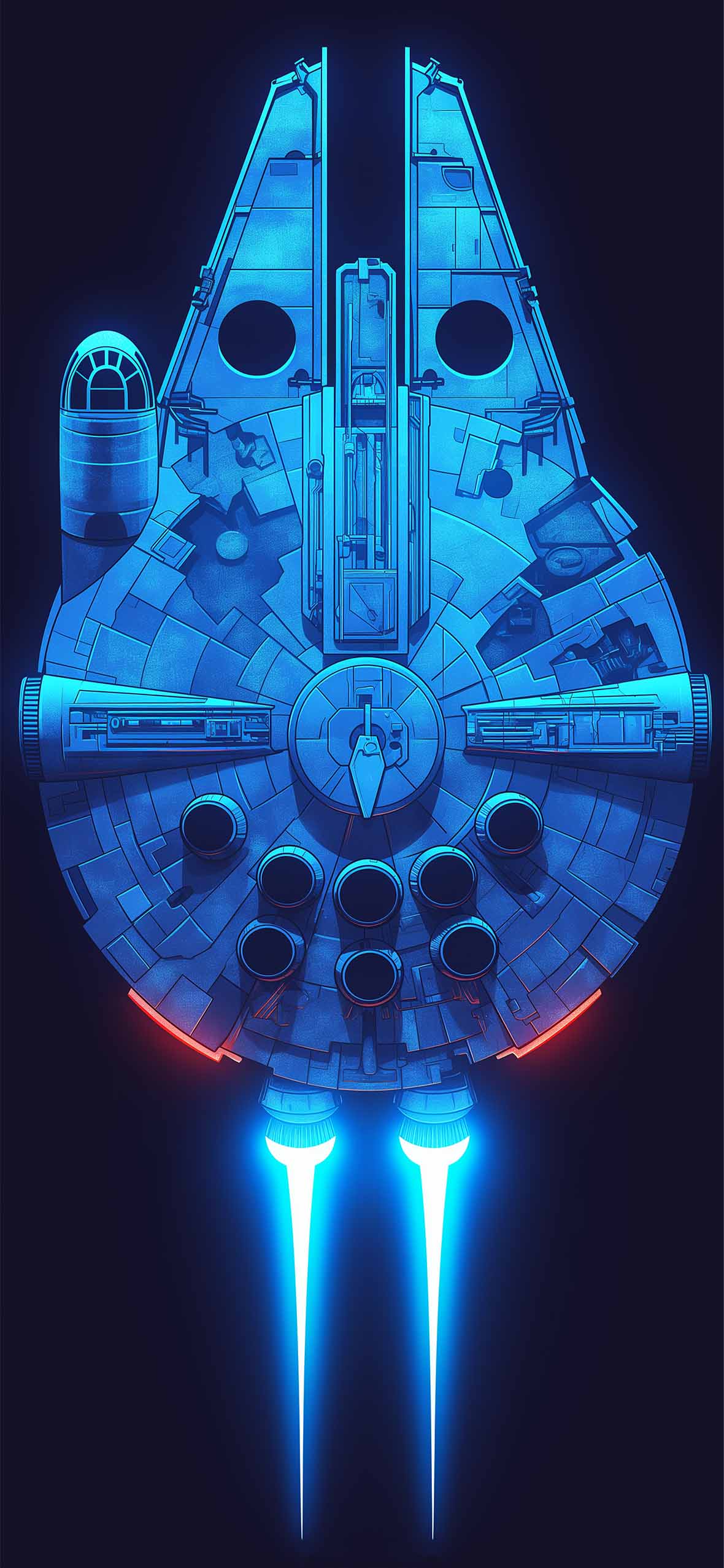 Epic Millennium Falcon Blue Thrusters Wallpapers - Star Wars Vibes