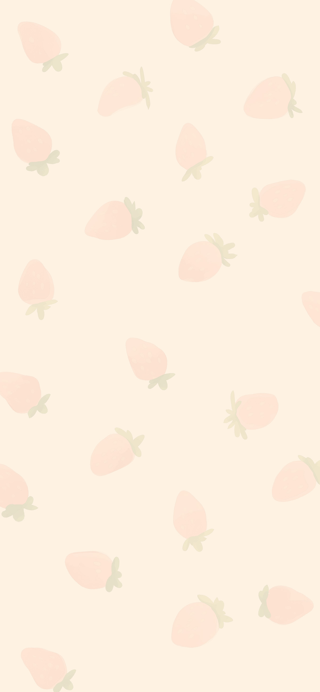 Minimal Strawberry Pattern Preppy Aesthetic Wallpapers iPhone