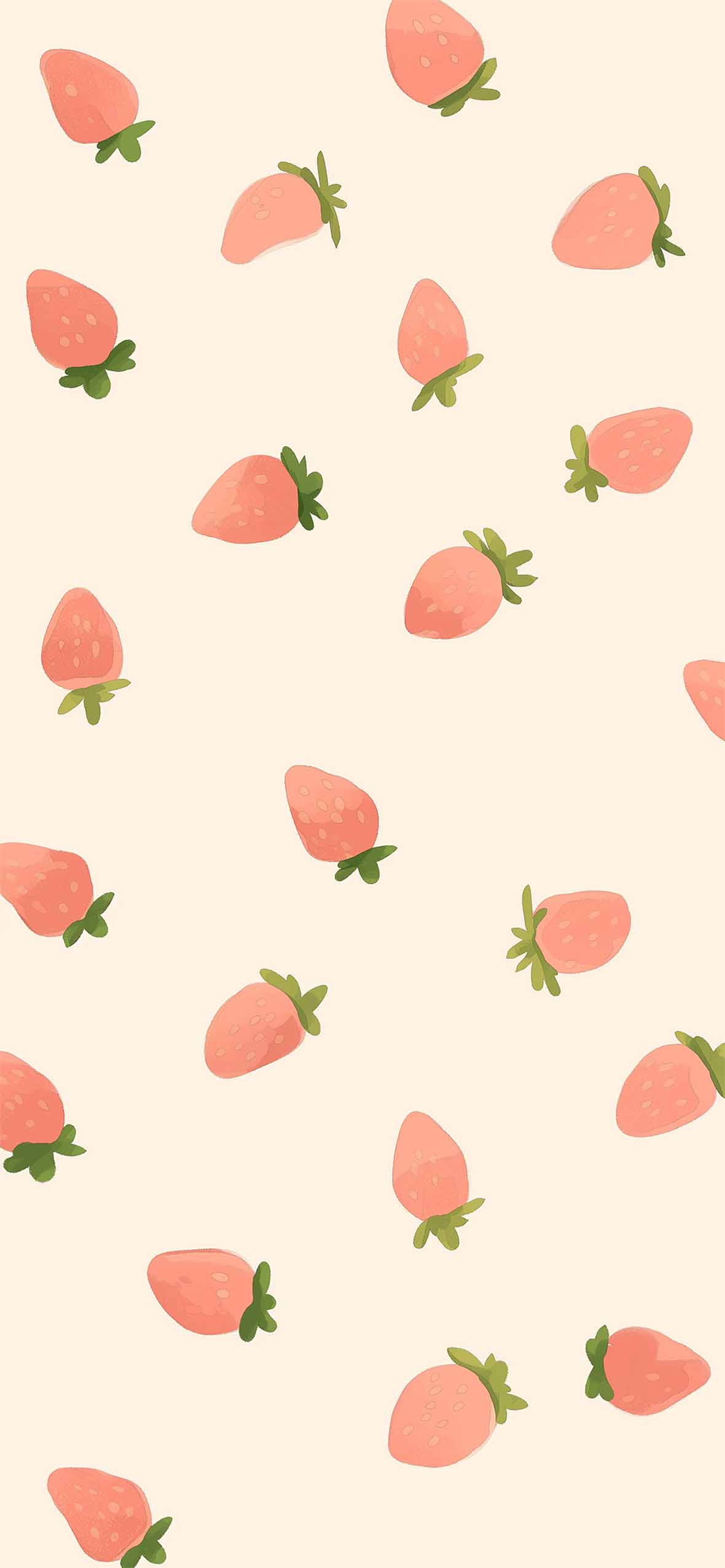 Minimal Strawberry Pattern Preppy Aesthetic Wallpapers iPhone
