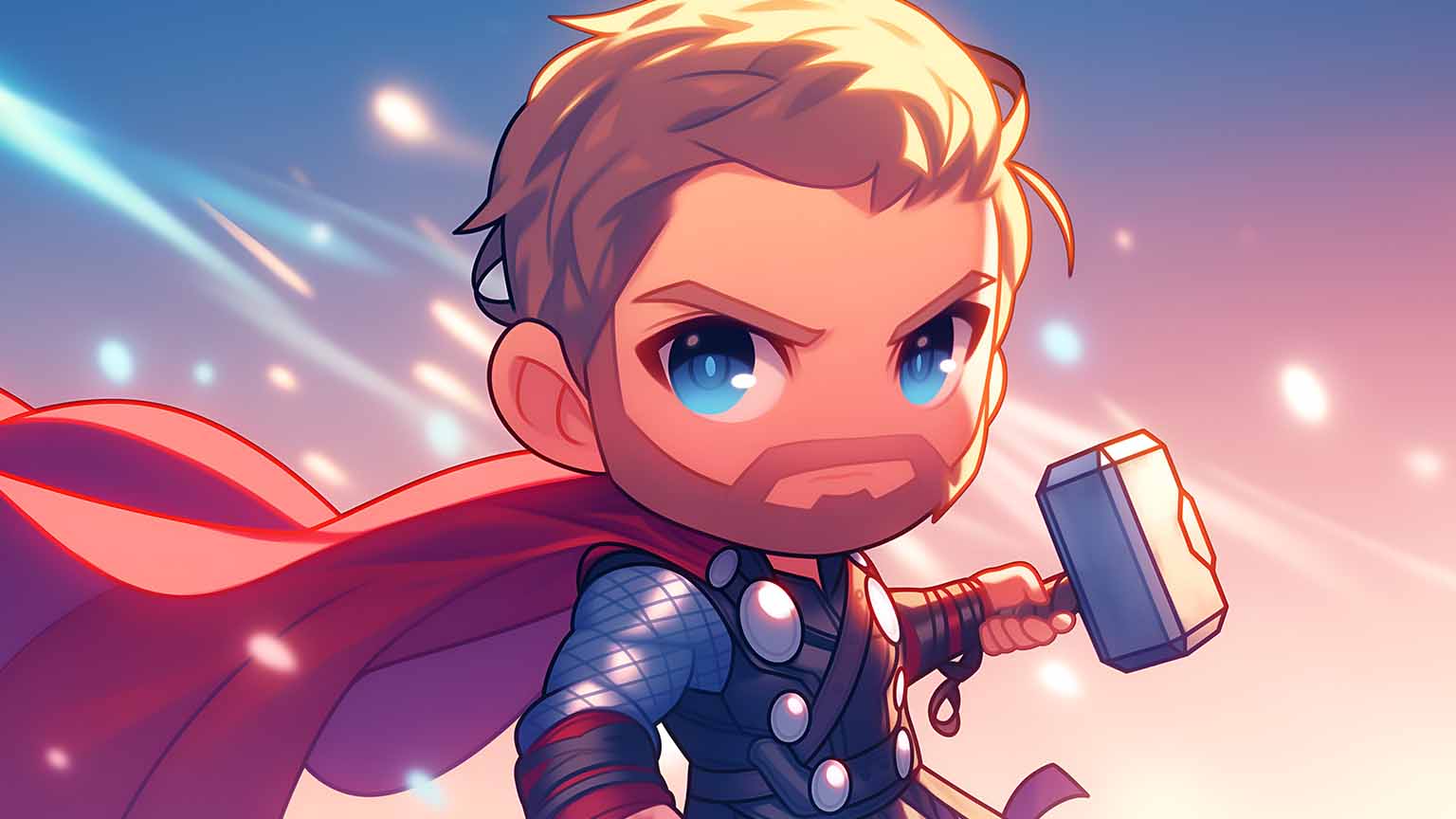 Thor Cartoon Style Desktop Wallpaper 4K - Thor Wallpaper 4K
