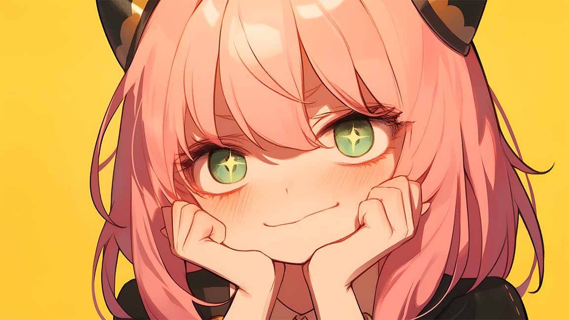 Anya Forger Heh Face Spy x Family Cute Dsktop Wallpaper 4K