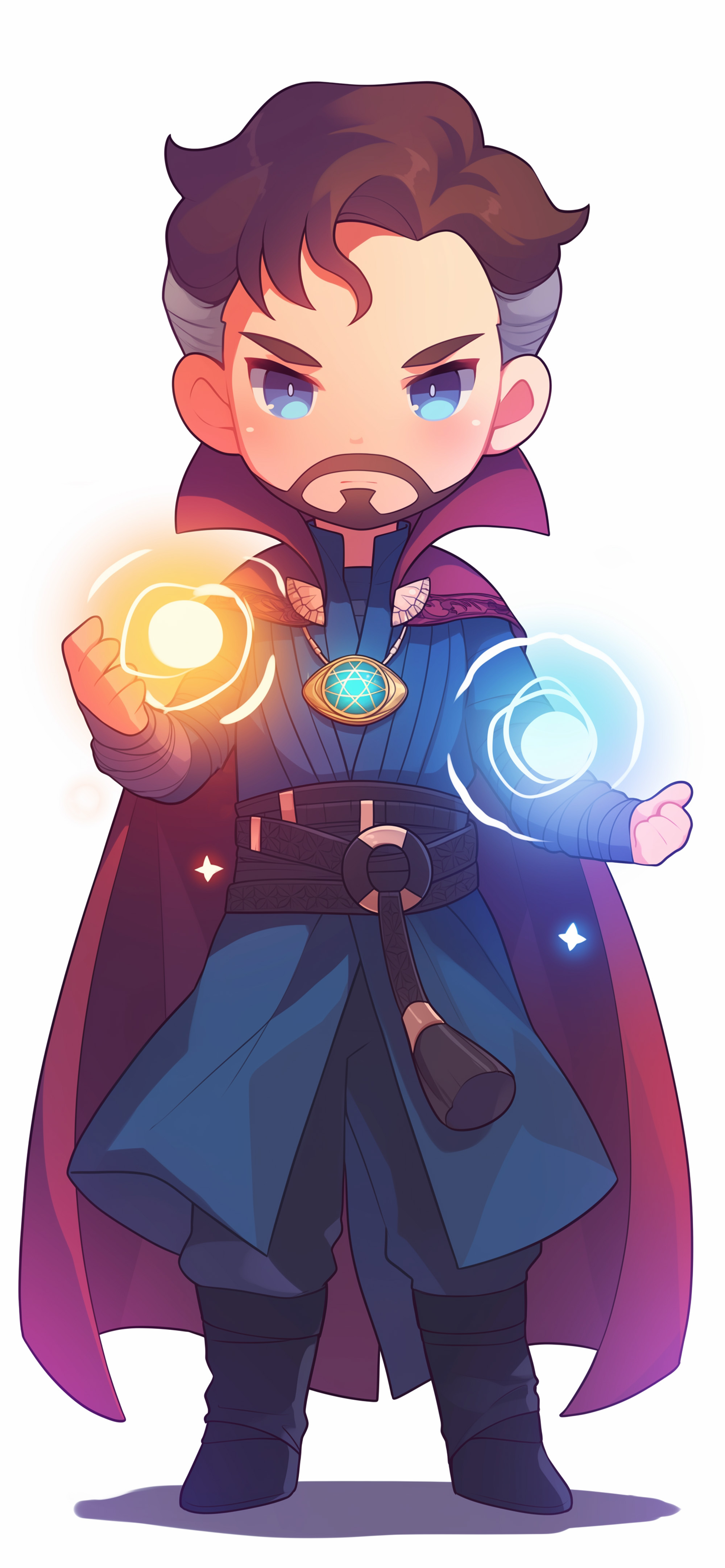 Chibi Doctor Strange Magic Aura Cartoon Style Wallpapers - Wallpapers Clan