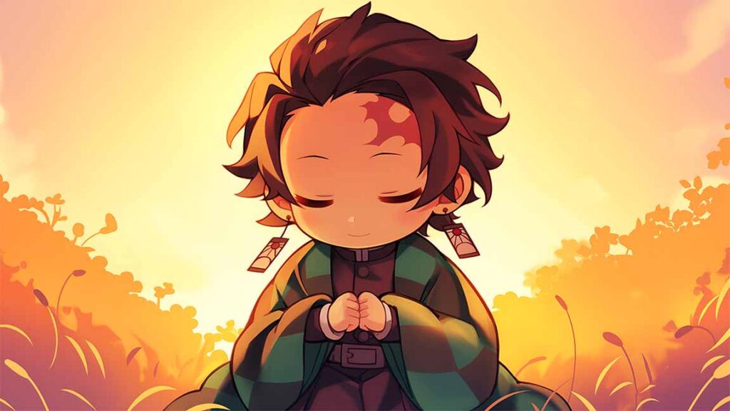 Demon Slayer Tanjiro Bright Smile Desktop Wallpaper