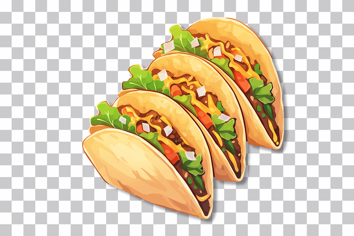 Delicious Tacos Sticker - Free Tacos PNG Download