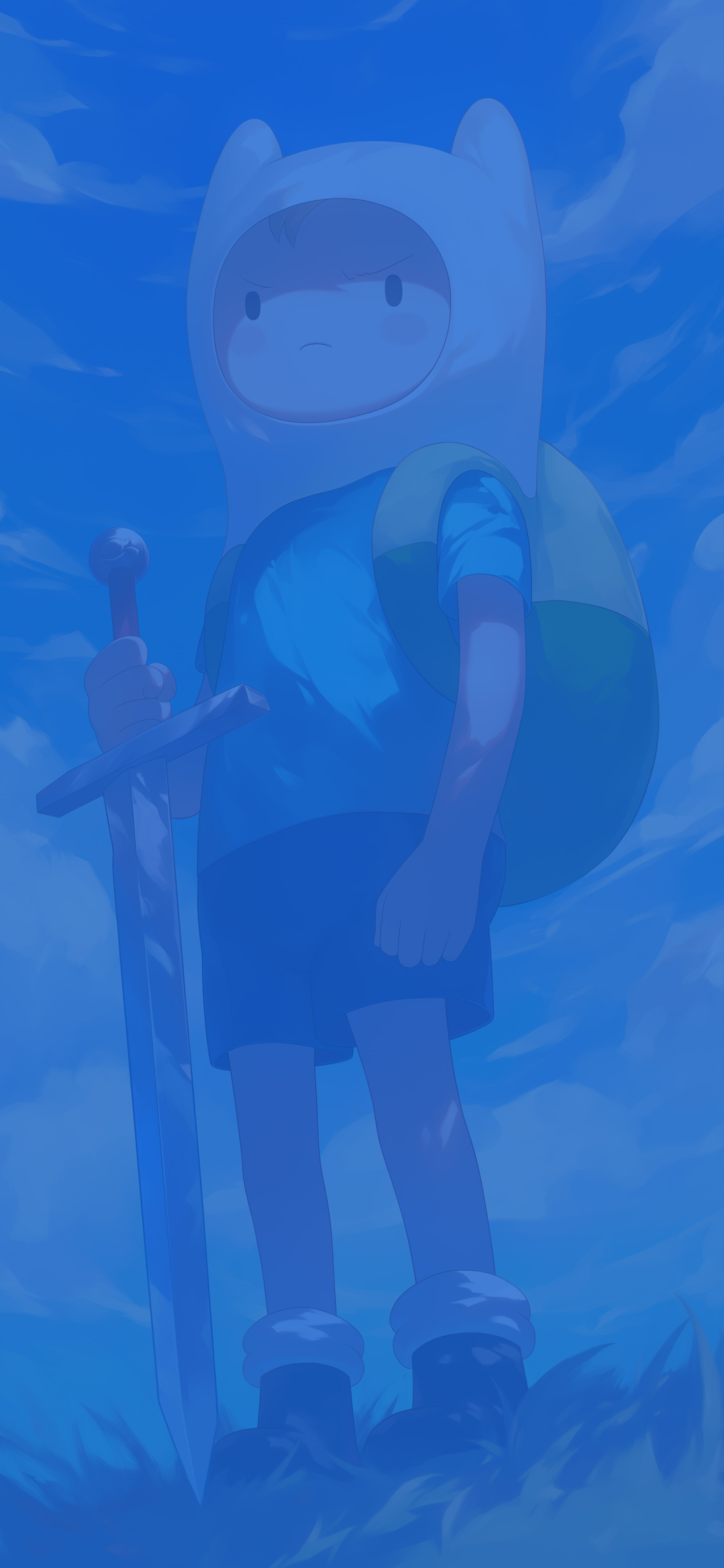Finn with Sword Adventure Time Blue Sky Wallpapers - Cartoon Vibe
